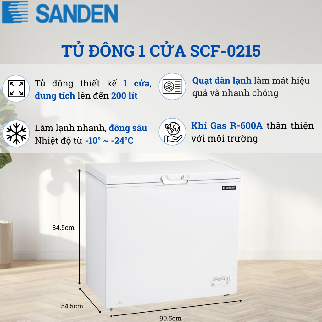 Tủ Đông Sanden 200 Lít SCF-0215 - Sanden Intercool Việt Nam