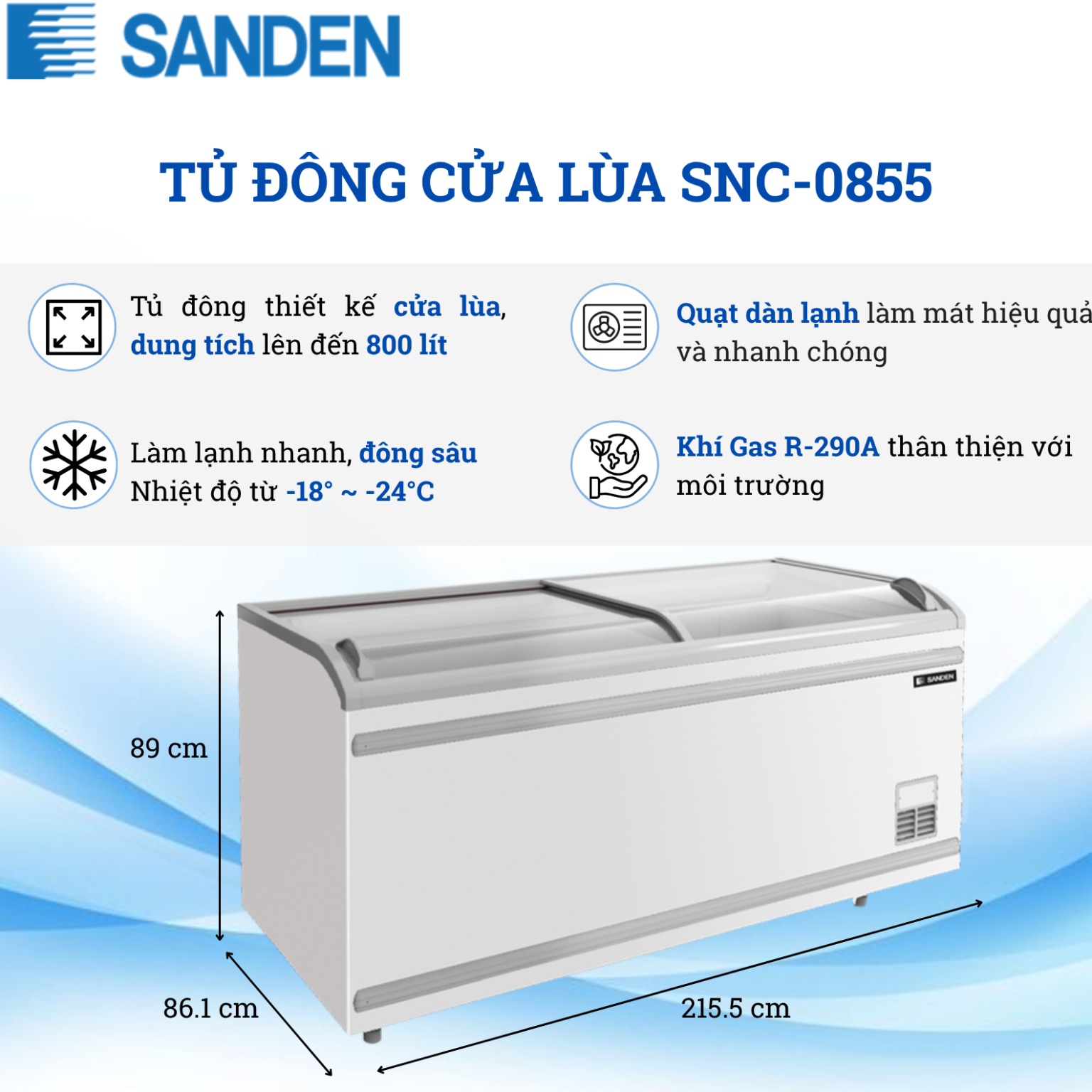 Tủ Đông Sanden 1563 Lít SFM-1505 - Sanden Intercool Việt Nam