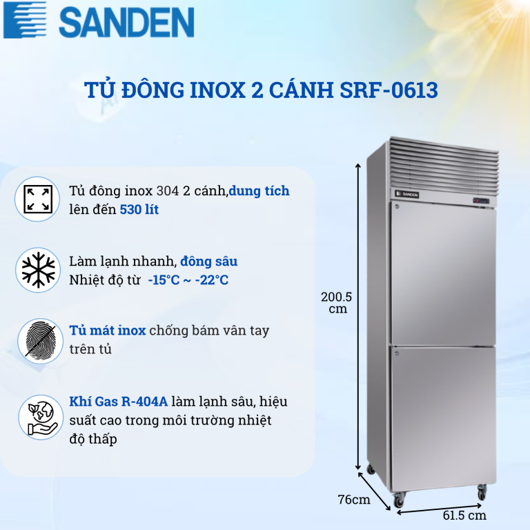 Sanden Intercool Việt Nam - Tủ lạnh, tủ mát, bàn đông inox nhập khẩu Thái Lan